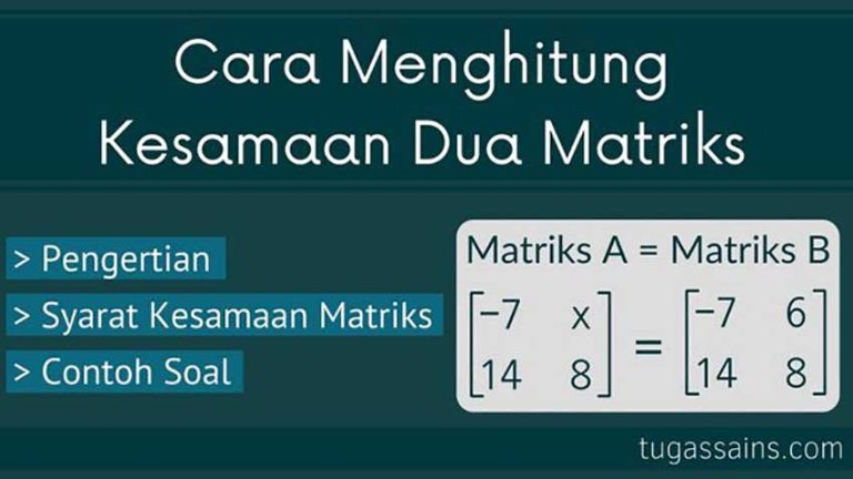 Cara Menghitung Kesamaan Dua Matriks | Tugassains Com