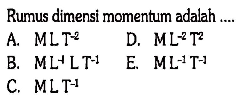 Rumus Dimensi Momentum, Pengertian dan Penjelasan Lengkap | Tugassains Com