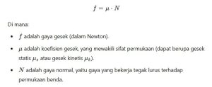 Rumus dan Contoh Soal Gaya Gesek | Tugassains Com